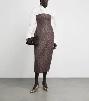 Camilla And Marc Strapless Textured Jacquard Midi Dress