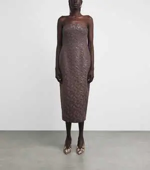 Camilla And Marc Strapless Textured Jacquard Midi Dress