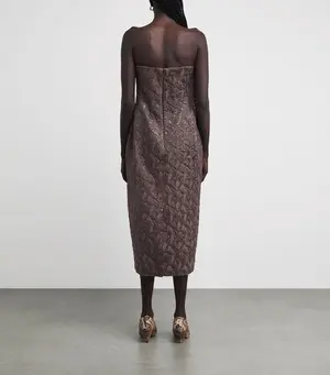 Camilla And Marc Strapless Textured Jacquard Midi Dress