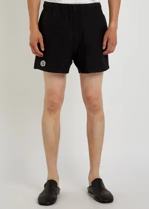 BODE Field Logo-embroidered Cotton-twill Shorts - Black