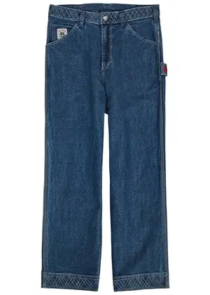 BODE Knolly Embroidered Straight-leg Jeans - Indigo