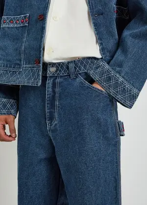 BODE Knolly Embroidered Straight-leg Jeans