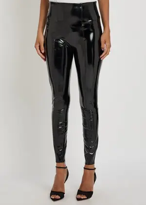 Spanx Panelled Faux Patent Leather Leggings