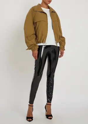 Spanx Panelled Faux Patent Leather Leggings