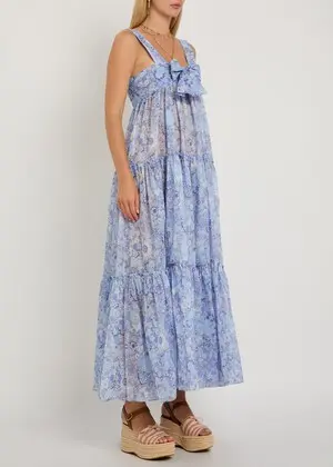 Chloé Floral-print Tiered Cotton Midi Dress