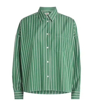 Max Mara Cotton Stripe Shirt - Green