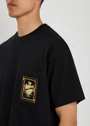 BODE Bullion Card Appliquéd Cotton T-shirt