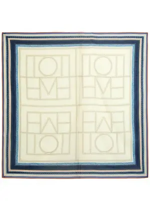 TOTEME Collector Printed Cotton-blend Sarong - Navy