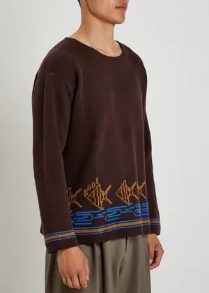 BODE Fish School Intarsia Cotton Jumper