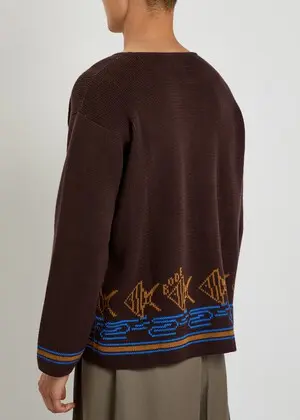 BODE Fish School Intarsia Cotton Jumper