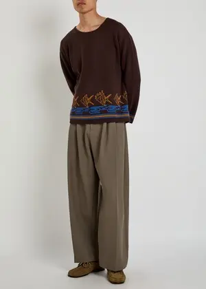 BODE Fish School Intarsia Cotton Jumper