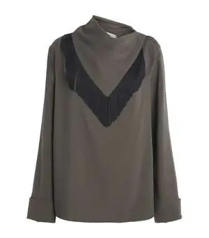 Camilla And Marc Draped-neck Una Shirt - Green