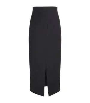Camilla And Marc Wool Corset Waist Caius Midi Skirt - Black