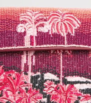 Staud Beaded California Clouds Tommy Shoulder Bag - Red