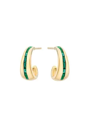 LAURA VANN Bea 14kt Gold Vermeil Earrings - Green