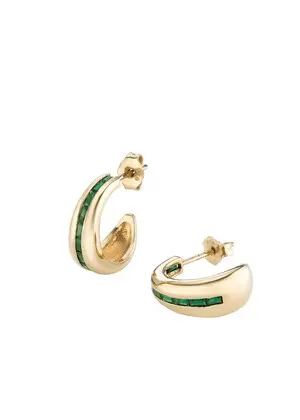 LAURA VANN 14kt Gold Vermeil Hoop Earrings With Cubic Zirconia
