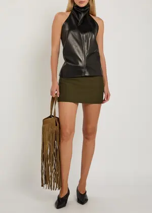 Khaite Jett Wool And Silk-blend Mini Skirt