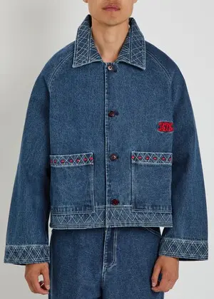 BODE Embroidered Denim Jacket