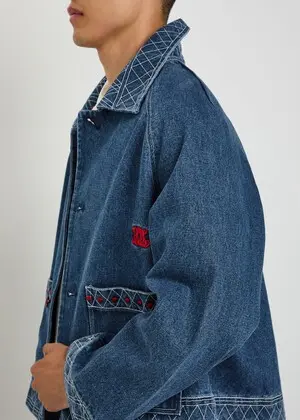 BODE Embroidered Denim Jacket