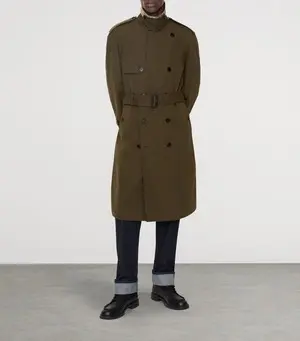 Burberry Long Cotton Gabardine Trench Coat