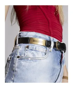 Dsquared2 Logo Plaque Embossed Belt