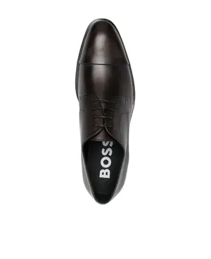 Hugo Boss Leather Derby Shoes With Almond Toe