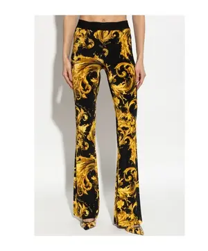 Versace Logo Waistband Flared-leg Trousers