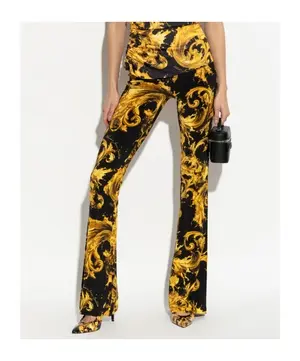 Versace Logo Waistband Flared-leg Trousers