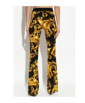 Versace Logo Waistband Flared-leg Trousers