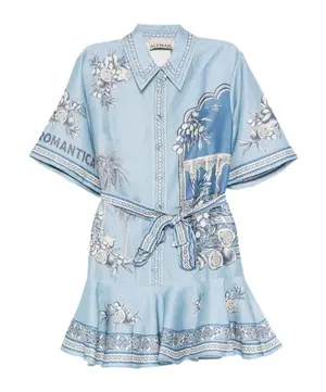 ALEMAIS Villa Romantica Mini Dress - Blue