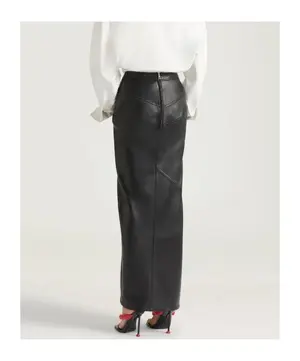Givenchy Long Wrapped Skirt In Leather