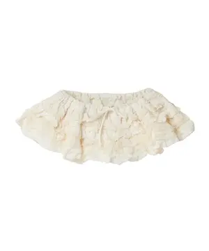 Miu Miu Slubbed Canvas Miniskirt - Ivory