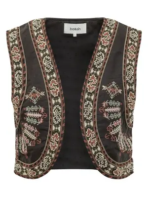 Ba&sh Fosca Embroidered Vest Jacket