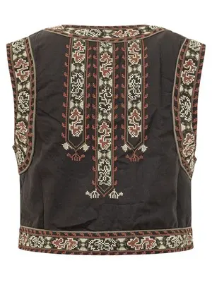 Ba&sh Fosca Embroidered Vest Jacket