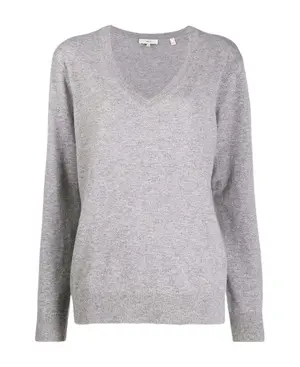 Vince V-neck Fine-knit Cashmere Jumper - Gray