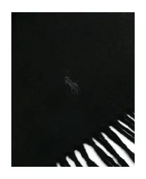 Polo Ralph Lauren Logo Embroidered Fringed Scarf
