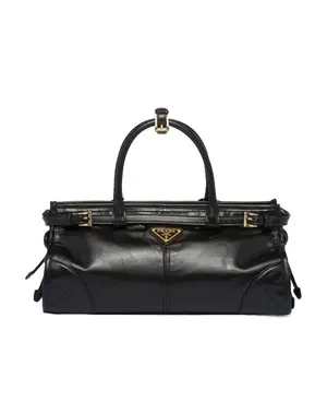 Prada Medium Leather Handbag - Black