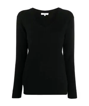Vince Weekend Long Sleeved V-neck Jumper - Black