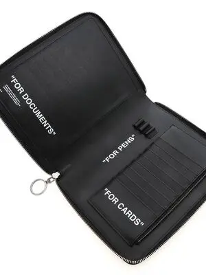 Off-White Quote Printed Zip-up Wallet