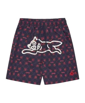 ICECREAM Logo Details On Swim Trunks - Black