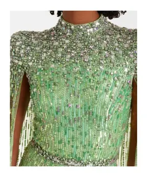 Jenny Packham Opera Embellished Caped Gown