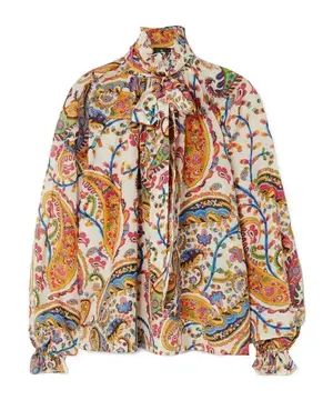 Etro Bow-tie Paisley Print Shirt - Nude