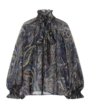 Etro Bow Print Shirt - Black