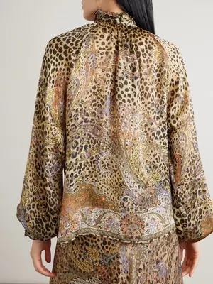 Etro Bow-tie Ruffled Printed Shirt