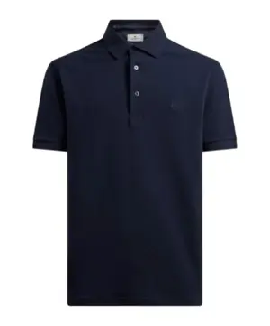 Etro Plain-coloured Cotton Polo Shirt With Printed Details