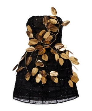 Oscar De La Renta Embellished Sequin Strapless Mini Dress - Black