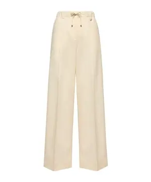 Moncler Wool Gabardine Tailored Pants - Beige
