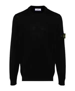 Stone Island Detachable Label Crew Neck Sweatshirt