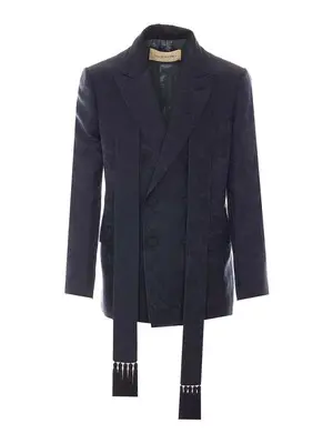 Valentino Garavani Long-sleeved Jacket With Tie Detail