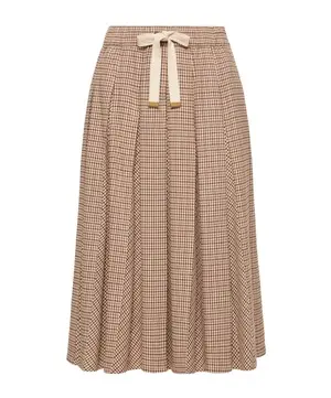 Moncler Microcheck Pleated Midi Skirt